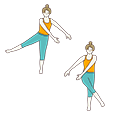 Forward Leg Arms Diagonal Swing Exercise Relaxing-Poses | Tummee.com