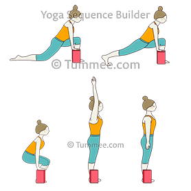 Low Lunge Hands Blocks Mountain Pose Flow (Anjaneyasana Hasta Blocks ...