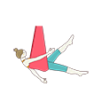 Leg Scissors Pose Buttock Support Aerial Relaxing-Poses | Tummee.com