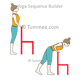 Mountain Half Forward Bend One Leg Flow Yoga (Tadasana Ardha Uttanasana ...