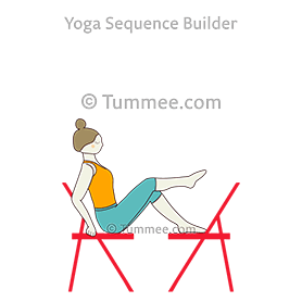 One Legged Easy Boat Pose Two Chairs (Eka Pada Sahaja Navasana Two ...