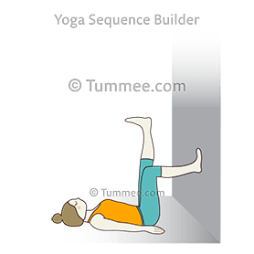One Raised Leg Pose One Knee Bent Foot Wall (Eka Pada Uttana Padasana ...