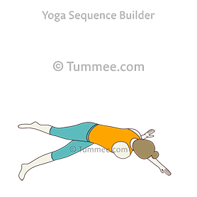 Prone Thread The Needle Pose Extended Leg Twist Yoga (Supta Adho Mukha ...