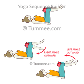 Raised Legs Pose Knees Bent Ankle Side Flow Yoga (Uttana Padasana Nata ...