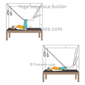 Raised Legs Pose Knees Bent Legs Press Exercise Tower Bar Pilates ...