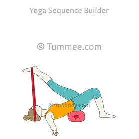 Reclined Big Toe Pose Strap Around Head Hips Bolster Bent Leg Yoga ...