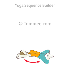 Reclined Butterfly Pose Hands To Elbows Side Stretch Yoga (Supta Baddha ...