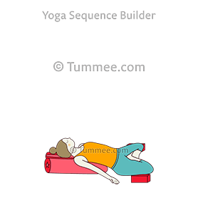 Reclined Easy Pose Knees Blocks Bolster Blanket (Supta Sukhasana Janu ...