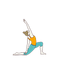 Crescent Low Lunge Pose Twist Arms Spread Out Yoga (Revolved Crescent ...