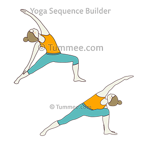 Reverse Warrior kiterjesztett oldalszögű pózolás (Viparita ...