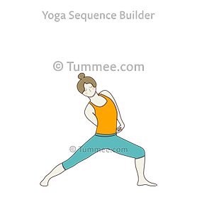 Omgekeerde krijgerhouding Gebonden handen achter de rug Yoga (Viparita ...