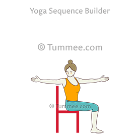 Revolved Chair Pose Arms Wide Seated Chair Yoga(Parivrtta Utkatasana ...