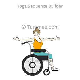 Revolved Chair Pose Arms Wide Seated Wheelchair Yoga (Parivrtta ...