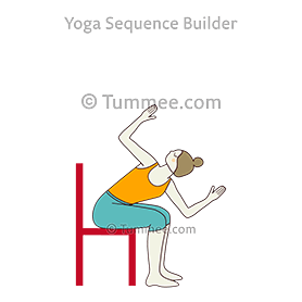 Forgó szék póz Kaktusz karok ülő szék (Parivrtta Utkatasana Cactus ...