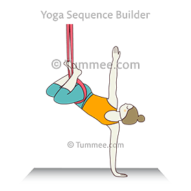 Revolved Downward Facing Dog Pose Hanged Aerial (Lamba Parivrtta Svanasana Aerial) Levelup-Poses ...