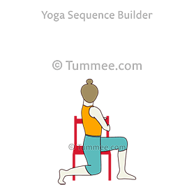 Revolved Seated Crescent Low Lunge Pose Arms Support Chair (Parivrtta ...