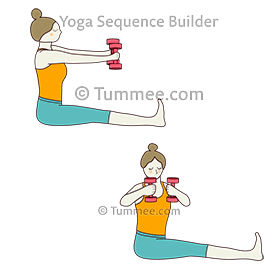 Revolved Seated Staff Pose Weights Flow (Parivrtta Dandasana Weights ...