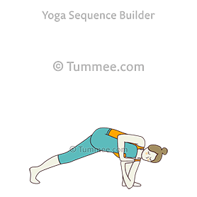 Revolved Side Angle Pose Prayer Hands Elbow Floor Variation (Parivrtta ...