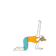Revolved Table Top Pose Forearms Hand Back Yoga (Parivrtta Bharmanasana ...