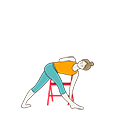 Revolved Triangle Pose Hands Chair Behind Back Yoga (Parivrtta ...
