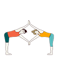 Upward Forward Fold Pose Hands Partner Yoga (Ardha Uttanasana Hasta ...