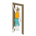 Rotator Cuff Stretch Pose Standing In Doorway One Arm Yoga| Yoga ...