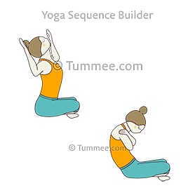 Postura do Gato e da Vaca Sentada com Braços de Cacto (Upavishta ...