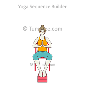 Seated Chair Bound Angle Pose Feet Block Prayer Hands (Upavishta Chair ...