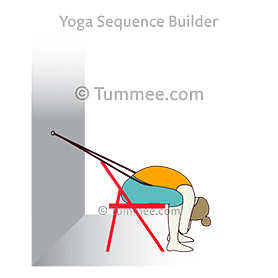 Seated Chair Garland Pose Forward Bend Bound Elbows Hips Rope ...