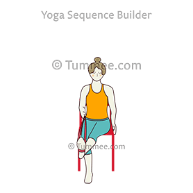 Seated Chair Revolved Hand To Big Toe Pose Strap Yoga (Upavishta Chair ...