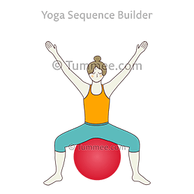 Seated Five Pointed Star Pose Stability Ball Yoga (Upavishta Utthita ...