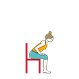 Seated Half Forward Fold Pose Chair Hands Thighs Yoga (Upavishta Ardha ...