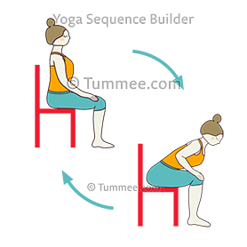 Seated Half Forward Fold Pose Chair Flow Variation Yoga(Upavistha Ardha ...