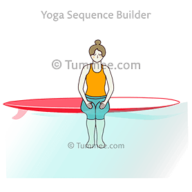 Seated Pose Both Legs In Water By One Side Paddle Board Yoga | Yoga ...