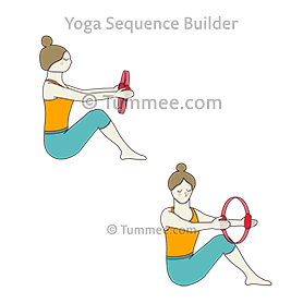 Seated Spinal Twist Bent Legs Exercise Pilates Ring Variations ...