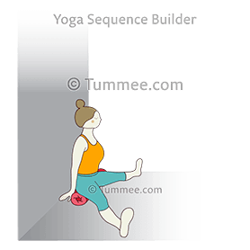 Seated Straddle Pose Sitting Upright Bolster Wall (Upavistha Konasana ...