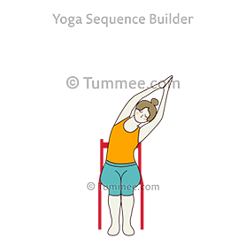 Seated Upward Salute Side Bend Pose Chair Yoga(Upavishta Parsva Urdhva ...