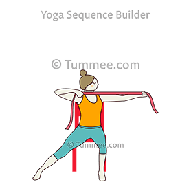 Seated Warrior Pose Archer Arms Strap Chair (Upavishta Virabhadrasana Akarna Dhanurasana Hasta ...