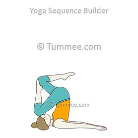 Shoulderstand Pose Knee Head Variation (Sarvangasana Janu Sirsa ...