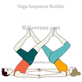 Variations de la posture sur les épaules avec partenaire (Sarvangasana ...