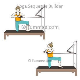 Side Lunge Bound Hands Chest Twist Exercise Pilates Reformer Tower Yoga ...