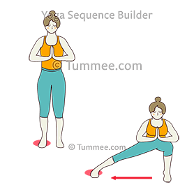 Exercício de afundo lateral com deslizamento dos pés - Poses ...