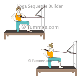 Side Lunge One Arm Twist Exercise Pilates Reformer Tower Levelup-Poses ...