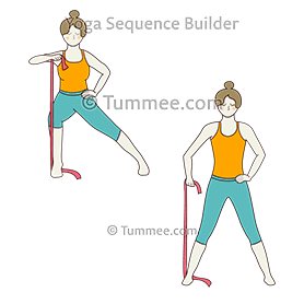 Side Lunge Resistance Band Arm Raise Exercise Levelup-Poses | Tummee.com