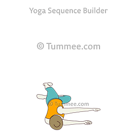 Side Lying Pose Bottom Leg Bent Arms Extended Forward Yoga| Yoga ...