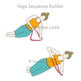 Side Plank Pose Knees Variation Hip Elbow Lifts Resistance Loop Band ...