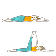 Easy Side Reclining Pose Variation Straight Arms Yoga (Sahaja ...
