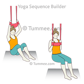 Staff Pose Knees Bent Chair Pose Hands Aerial (Dandasana Nata Janu ...