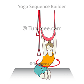 Staff Pose Torso Circles Hands Trapeze Aerial Yoga (Dandasana Torso ...