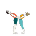 Standing Forward Pose Back To Back Partner Yoga (Uttanasana Back To ...